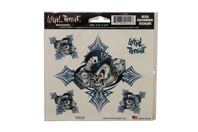 Lethal Threat Sticker "Skull Gambler" (15x15cm) | MAXISCOOT